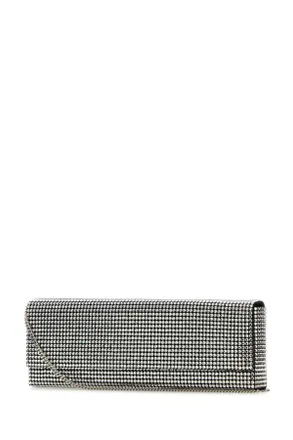 Amina Muaddi Womens Embellished Satin Amini Paloma Clutch Satblasil