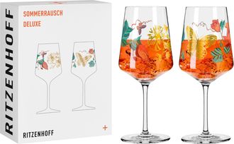 Ritzenhoff 2841020 Aperitif-Glas Sprizz 2er-Set 500 ml - Serie Sommerrausch Deluxe mit bunter Collage - Made in Germany