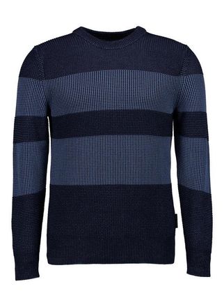 Marc O'Polo Herren Pullover blau Baumwolle gestreift