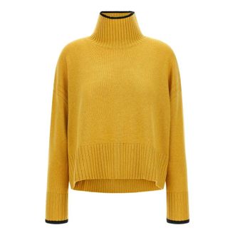 Pinko Pinko, Femme, Pulls, Jaune, Taille: 38 FR Pull Col Roul&eacute; Falkland