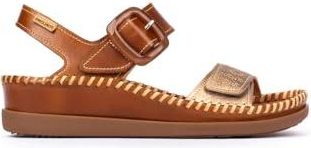 Pikolinos Sandales &agrave; Semelles compens&eacute;es en Cuir CADAQUES pour Femme Color Brandy