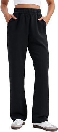 CRZ YOGA Pantalon de survêtement Modal Soft Wide Legs pour Femme Noir 38