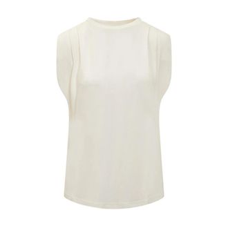 Michael Kors &Auml;rmelloses Baumwoll-T-Shirt mit Rundhalsausschnitt - - Tops - Damen - Wei&szlig; - M