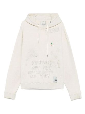 Miharayasuhiro hoodie à imprimé graffiti - Tons neutres