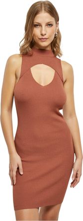 Urban Classics Damen Kleid Ladies Cut Out Sleevless Dress Terracotta 3XL