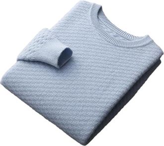 Generic Pull &eacute;pais en laine m&eacute;rinos pour homme - Automne et hiver, bleu ciel, L