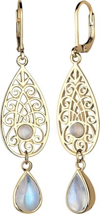 Elli Ohrringe Damen Tropfen Ornament Orientalisch mit Mondstein 925 Sterling Silber