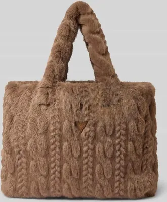 Guess Handtasche aus Kunstfell mit Label-Detail