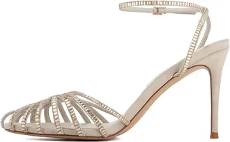 Cesare Gaspari Femme, Chaussures, Beige, Taille: 39 EU Sandales &agrave; Talons Aiguilles Crystal Grace