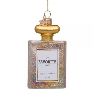 Vondels [W] Ornament Glass transparent Oil Perfume w/Glitters H10cm