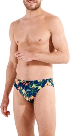 HOM Herren Badeslip blau Mit Prints