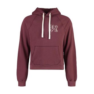 Palm Angels Cotton Blend Logo Hoodie - - Sweatshirts & Hoodies - Herren - Rot - XL