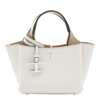 Tod's Tods Hobo Bags - Structured Handbag With Silver-Tone Charm - Gr. unisize - in Wei&szlig; - f&uuml;r Damen