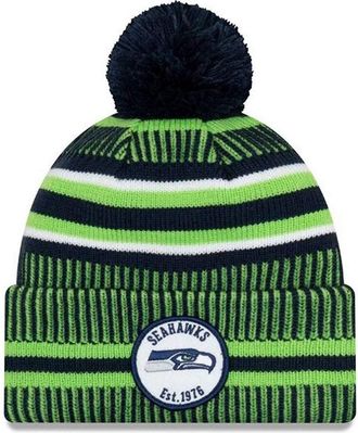 New Era ONF19 Sport Knit M&uuml;tze Seattle Seahawks Gr&uuml;n Blau, Size:ONE Size