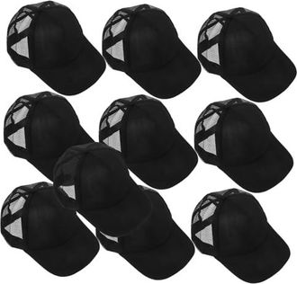 Yardwe 10 pi&egrave;ces Lot de Casquettes Baseball Sublimation Maille Noire Unisexe L&eacute;g&egrave;res et R&eacute;sistantes pour Transfert Thermique DIY Unique Adaptable Homme Femme