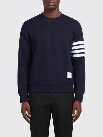 Thom Browne Sweatshirt slim &agrave; col rond en coton avec bande 4-Bar
