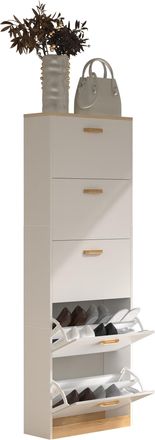 VCM Holz Regal Kipper Schuhregal Schuhschrank Schuhkipper 5 Klappen Halom XL