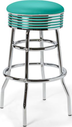 Bel Air Hochstuhl Barhocker 2er Set Gastronomie Barstuhl Hocker Bar Stuhl 50s Designerbarhocker Retro Diner Vintage Möbel für Küche, Bar & Lounge (Türkis)