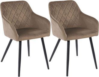 M&S Collection Lot de 2 chaises 59x56x82 cm en velours taupe - VELVET