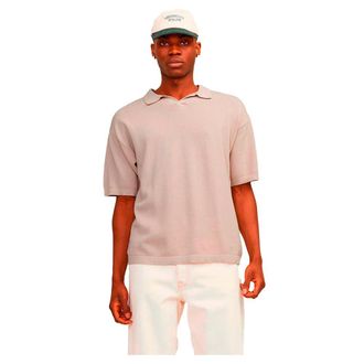 Jack & Jones Herren JORLINEN Knit SS Polo SN Poloshirt, Moonbeam, L