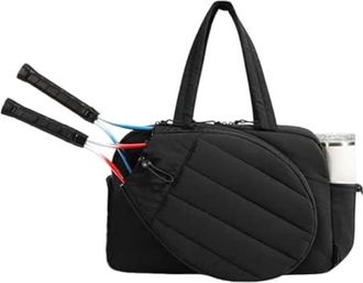 Generic Sac de sport pour 2 raquettes, sac de sport, sac de sport, sac &agrave; main de nuit, week-end, pour femmes, hommes, jeunes, noir, m