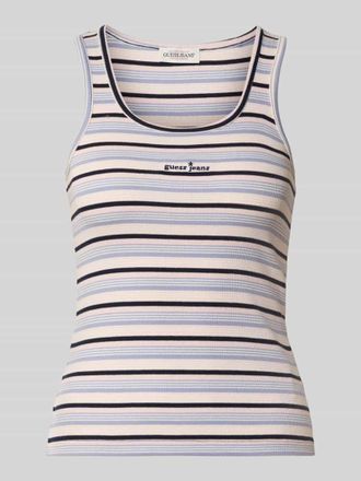 Guess Slim Fit Top aus Baumwoll-Mix mit Logo-Stitching