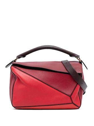 Loewe sac &agrave; bandouli&egrave;re tricolore Puzzle m&eacute;dium en cuir de veau (2017) - Rouge
