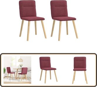 vidaXL Esszimmerstühle 2 Stk. Weinrot Stoff - Vidaxl