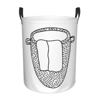 Generic Doodle-Elemente W&auml;schekorb Rund W&auml;schek&ouml;rbe Mit Henkel W&auml;schetonne F&uuml;r Kuscheltier Waschk&uuml;che Decken