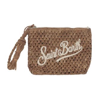 MC2 Saint Barth Femme, Sacs, Brun, Taille: ONE Size Rafiya Clutch with Logo