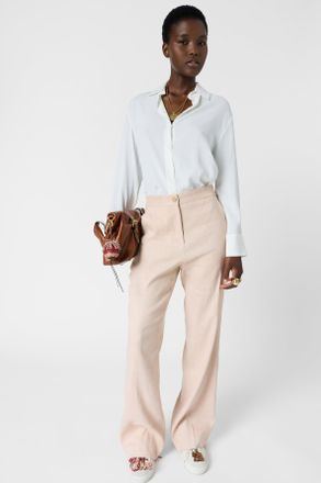 Gerard Darel Pantalon droit en lin m&eacute;lang&eacute; - ALAYNA - Nude