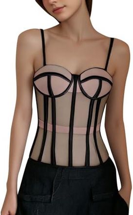 Generic Corset Bustier Femme, Haut Bandeau Gainant En Maille Pour Femme