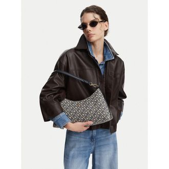 Tommy Hilfiger Handtasche Tommy Hilfiger Th Icon Shoulder Bag Jacquard AW0AW18907 Dunkelblau