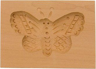 St&auml;dter 841185 Springerles- Model Schmetterling Backform, Holz, braun, 8 x 5,5 x 3 cm