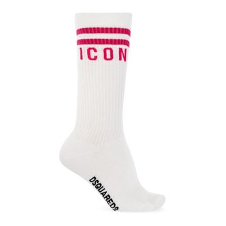 Dsquared2 Baumwollsocken mit Logo - - Underwear - Herren - Wei&szlig; - L