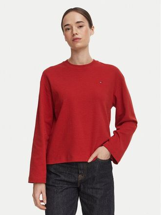 Tommy Hilfiger Bluse WW0WW51740 Dunkelrot Relaxed Fit