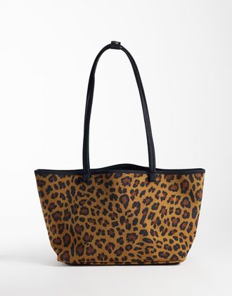 Baggu Wende-Shopper in Schwarz und Leopardenmuster-Mix-Multi