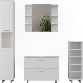 Vicco Badmöbel-Set Ilias, Weiß, 4 Teile