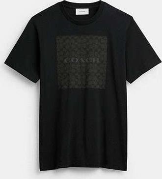 Coach Signature Square T-Shirt f&uuml;r M&auml;nner in Schwarz, Gr&ouml;&szlig;e Mittel | Baumwolle