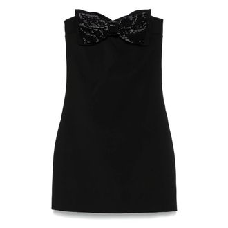 Self Portrait Schwarzes Bandeau-Kleid mit Strassschleife - - Dresses - Damen - Schwarzk - S