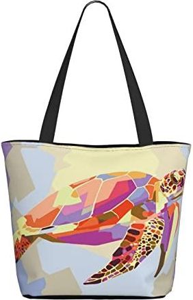 AOOEDM Sac &agrave; provisions pour dames de tortue de peinture de couleur 13x11x7in.Le cadeau parfait de la Saint-Valentin.Cest de la Saint-Valentin pour maman, fi