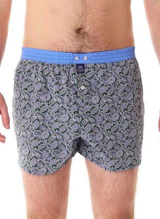 MC Alson Herren Boxershorts blau Reine Baumwolle Gemustert