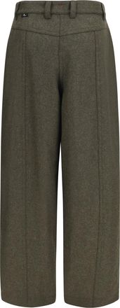 Moncler Loden Wool Fleece Trousers - Green