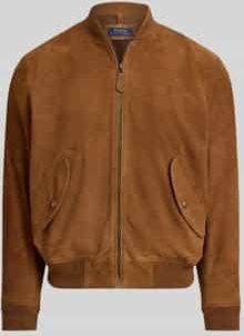 Polo Ralph Lauren Regular Fit Lederjacke mit seitlichen Pattentaschen