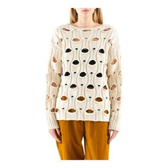 Tela Round-Neck Strickwaren - - Knitwear - Damen - Wei&szlig; - XS