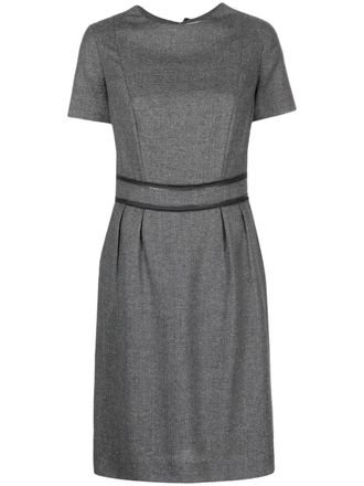 Saint Laurent robe zippée à manches courtes - Gris