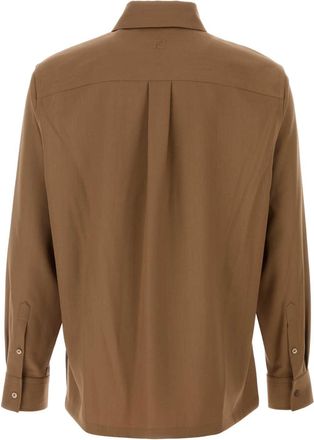 Fendi Tobacco Exterior: Virgin Wool Camicie Shirt