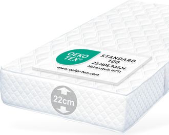 Matratzen Perfekt Bonellfederkernmatratze Orbias, 90 x 190 cm - orthopädische Federkernmatratze mit Bonellfederkern, ideal für Bauchschläfer, Härtegrad H4, Höhe 22 cm