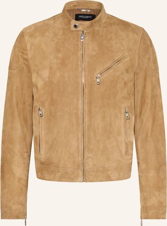 Dolce & Gabbana Lederjacke braun