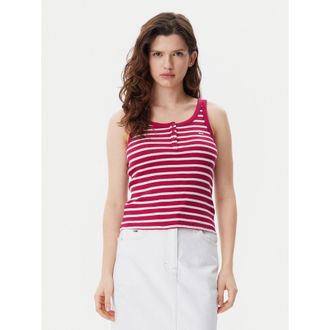 Tommy Jeans Top DW0DW19492 Rot Slim Fit